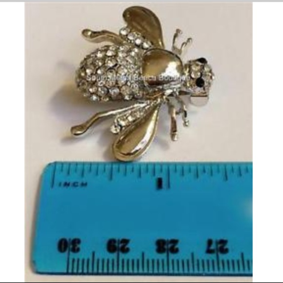 Jewelry | Silver Bumble Bee Pin Brooch Crystal Insect | Poshmark